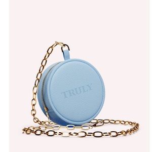 TRULY | Bags | Baby Blue Vegan Leather Circle Crossbody Bag | Poshmark